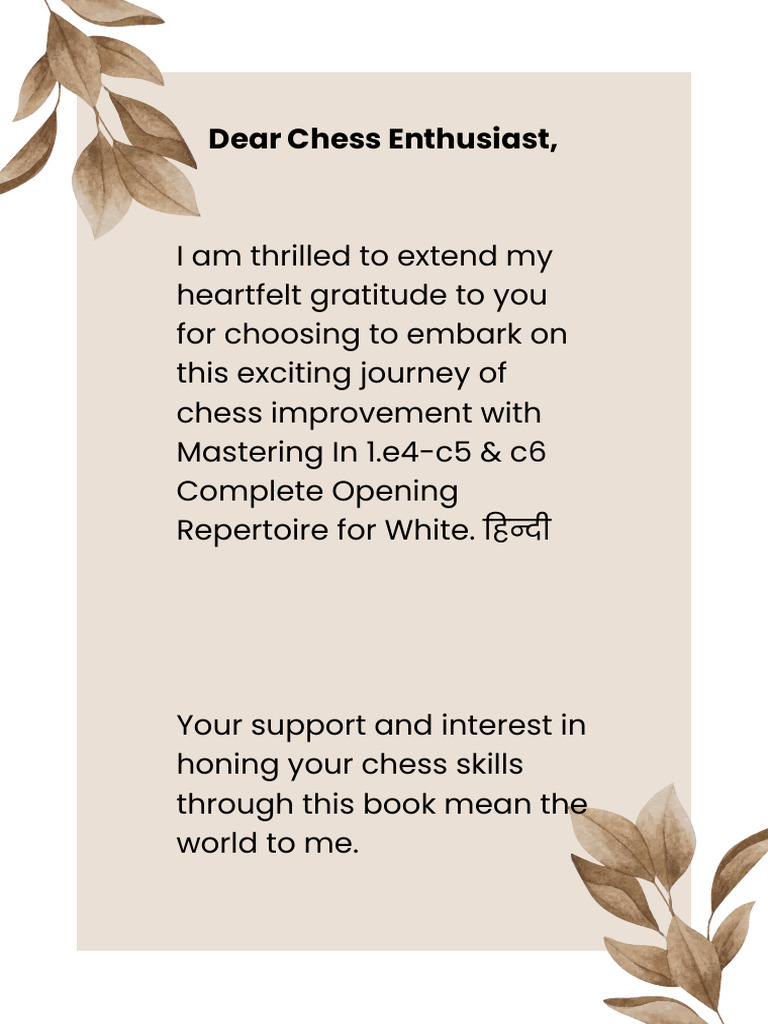 Mastering In 1.e4-c5 & c6 Complete Opening Repertoire for White. हिन्दी ...