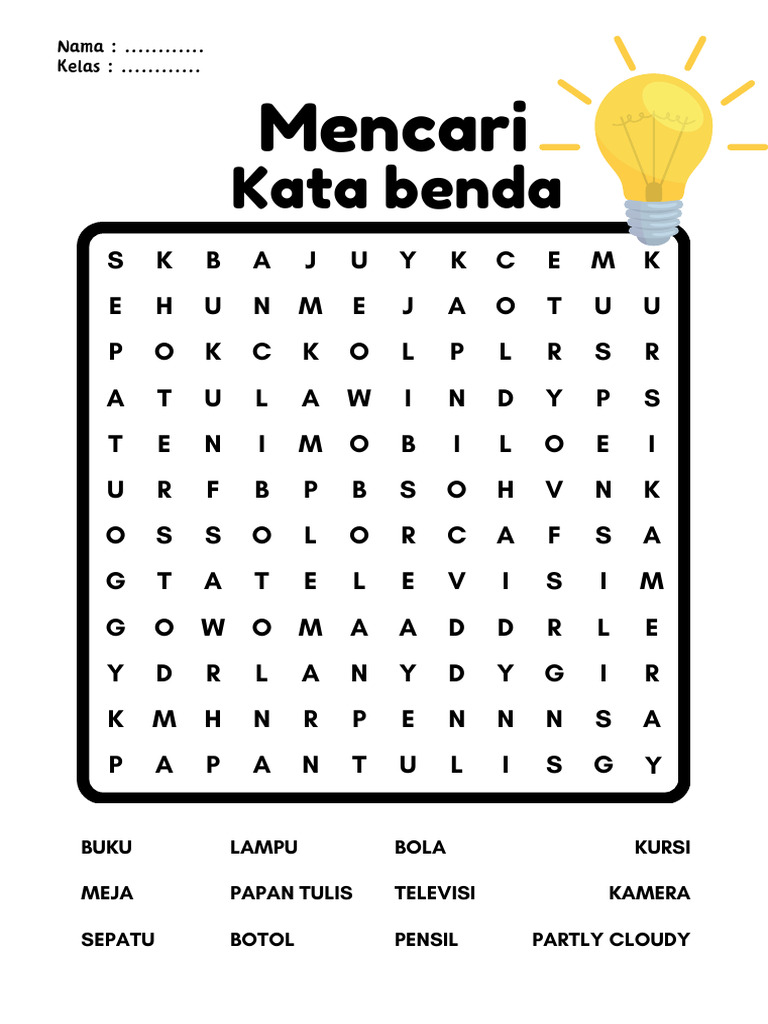 Worksheet mencari kata | PDF