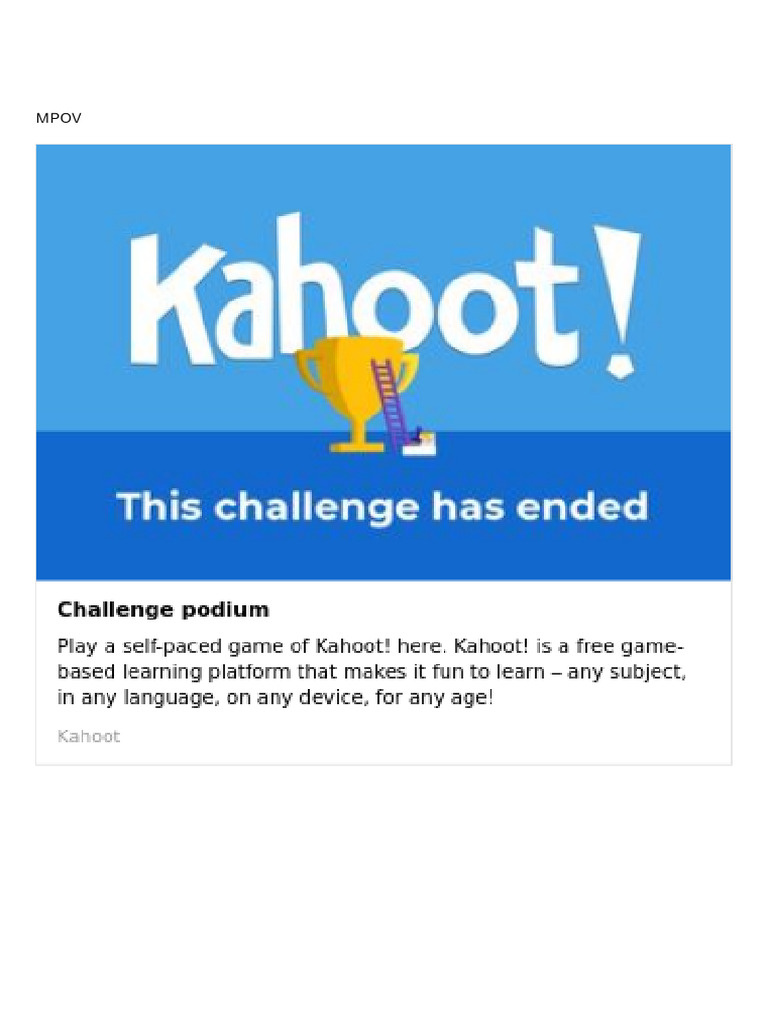 Kahoots | PDF