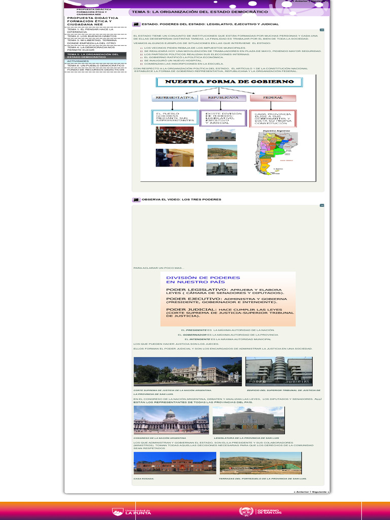 Tema 5_ La Organización Del Estado Democrático _ Propuesta Didáctica Formación Ética y Ciudadana ...