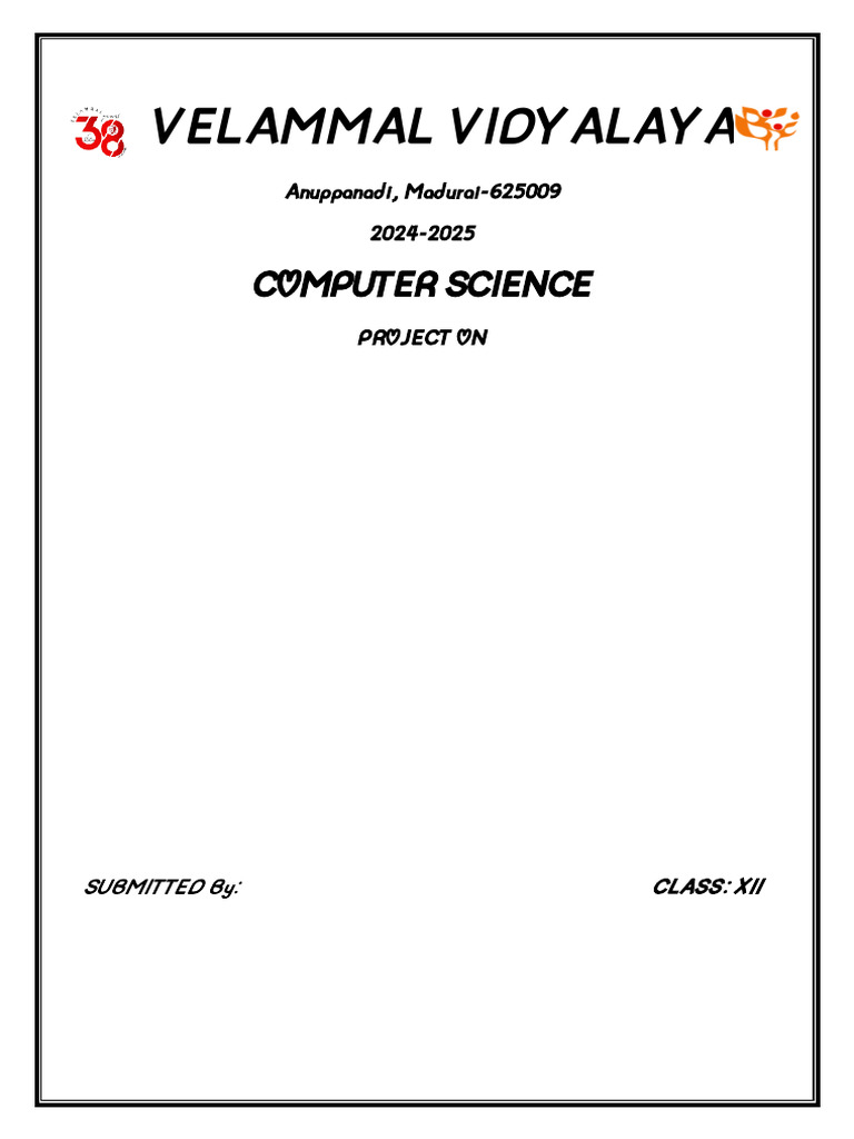 Velammal Vidyalaya: Computer Science | PDF