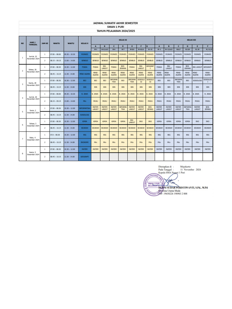Jadwal Sas 2024 | PDF