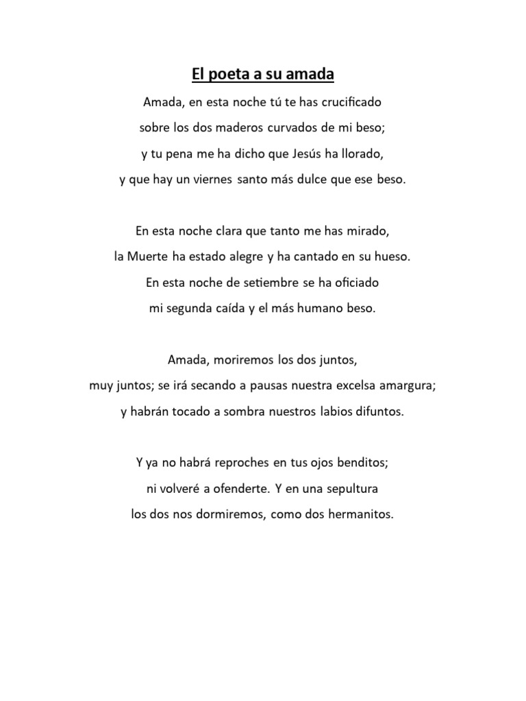 El Poeta A Su Amada | PDF