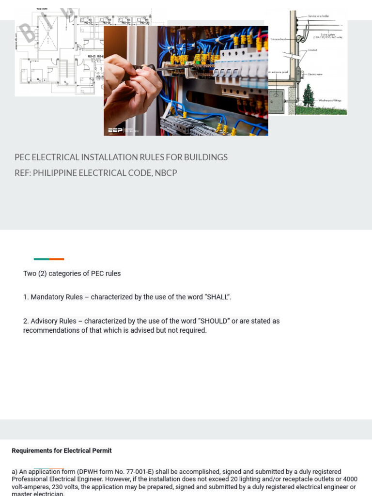 LEC 8 PEC RULES FOR BUILDINGS STD Ver | PDF | Fuse (Electrical ...