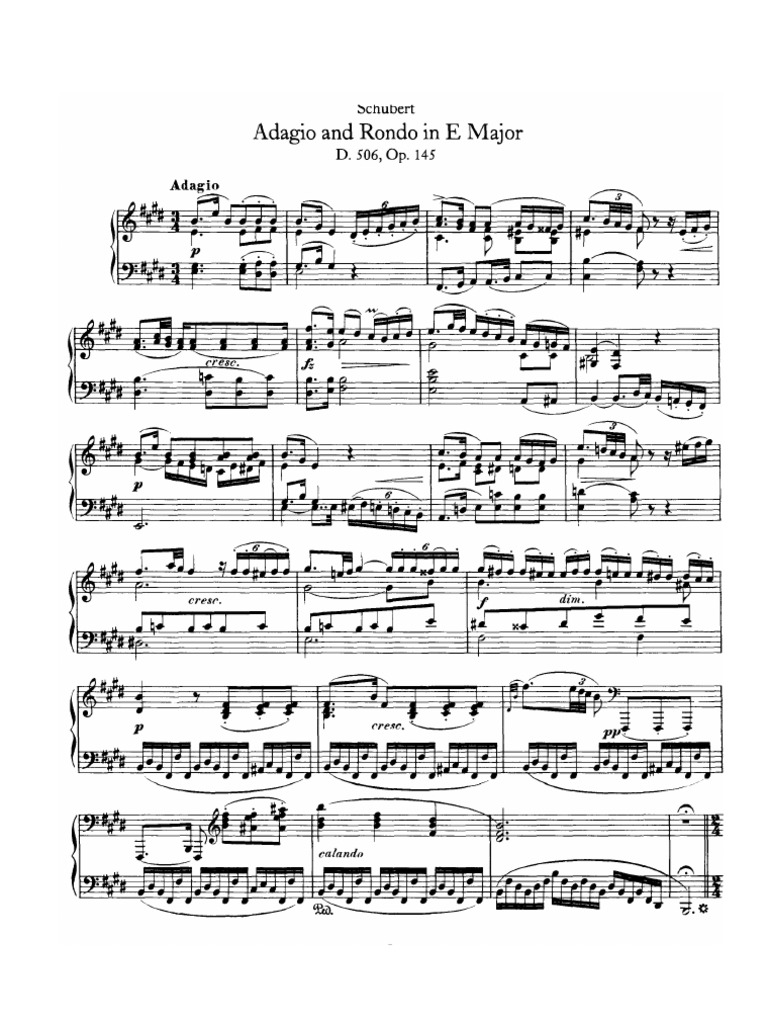 Adagio and Rondo in E Major, D.506 - Adagio and Rondo | PDF