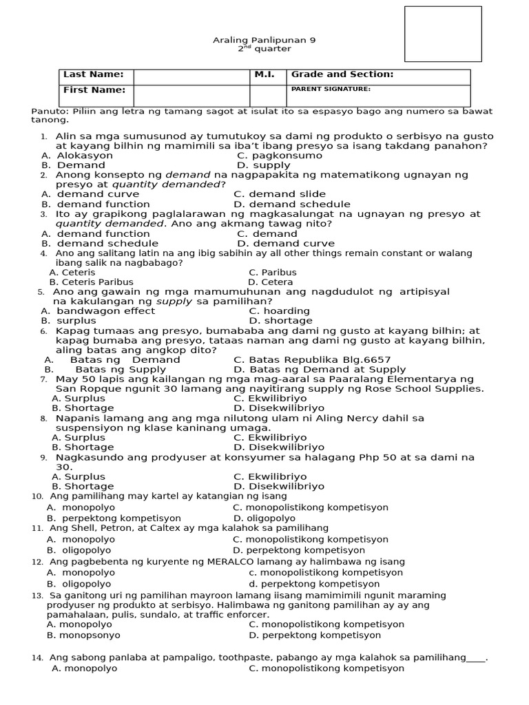 AP 9 final Q-2 | PDF