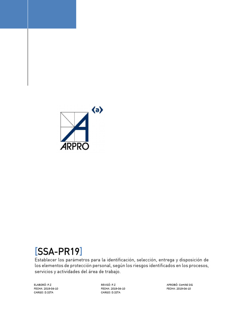 SSA-PR19 Procedimiento EPP V2 | PDF | Residuos