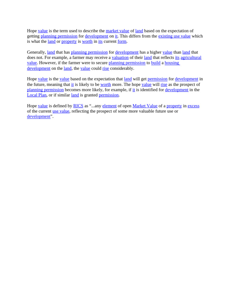 Understanding Hope Value in Land Development | PDF