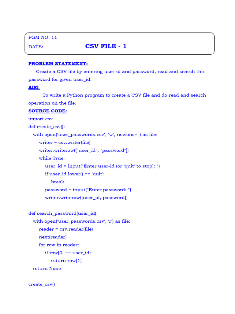 GR 12 CS Practical Programs (11-15) | PDF | Computer Programming | Computing