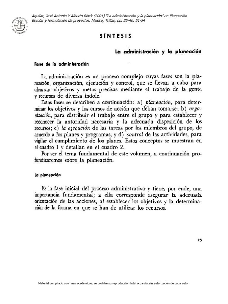 La Administraci N y La Planeaci N | PDF