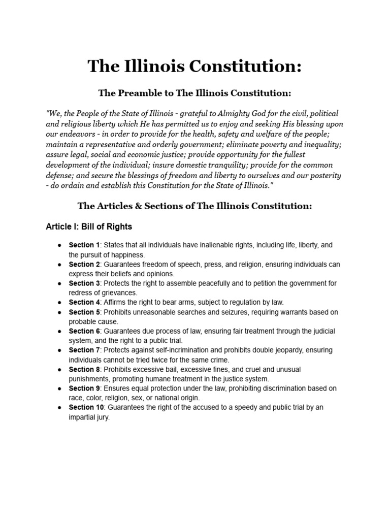 Overview of the Illinois Constitution | PDF | Jurisdiction | Separation ...