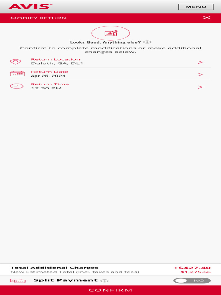 Httpswww.avis.Comenrentalrental Dashboard#ModifyReturn | PDF
