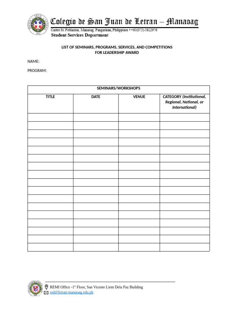 Leadership Awards Program Overview | PDF