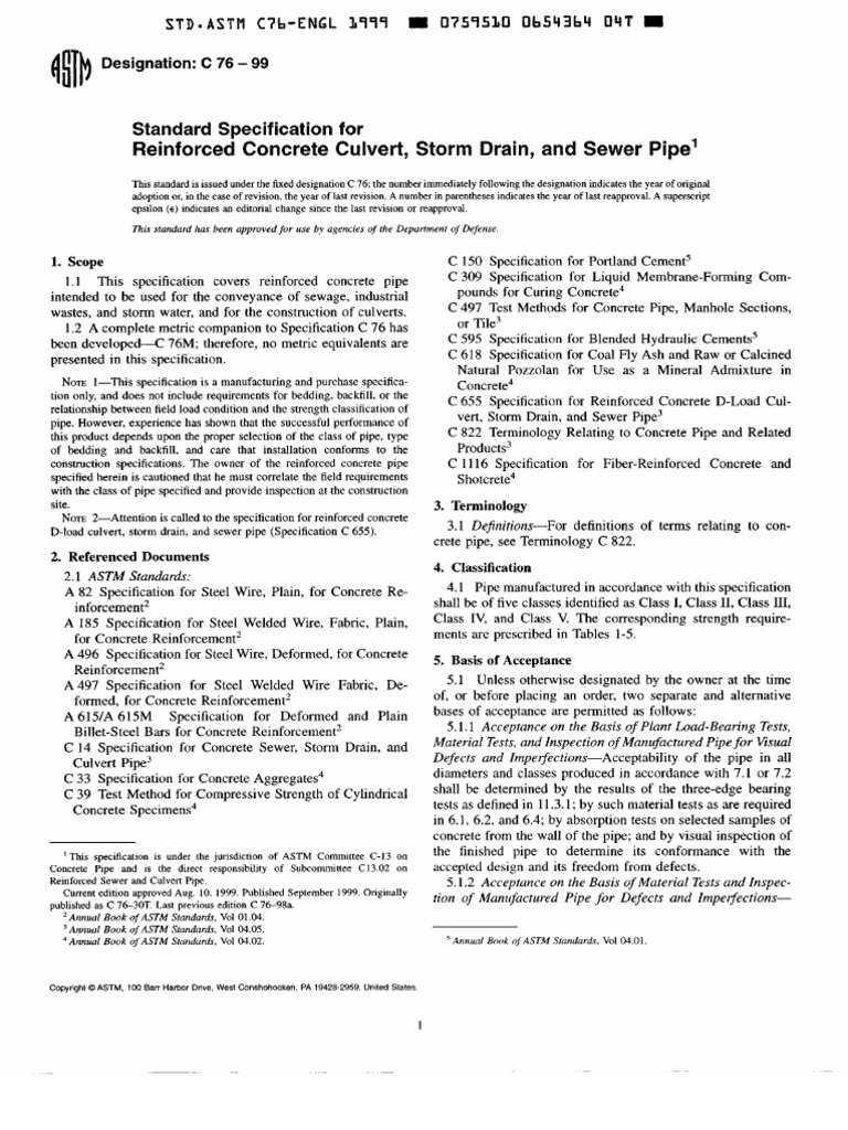Astm C 76 99 | PDF