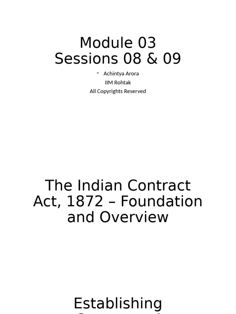 Law - Module 03 - Sessions 08 09 | PDF