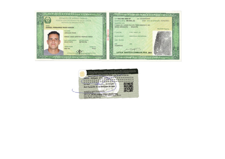 Rg Minas Gerais Modelo Novo Imprimir | PDF