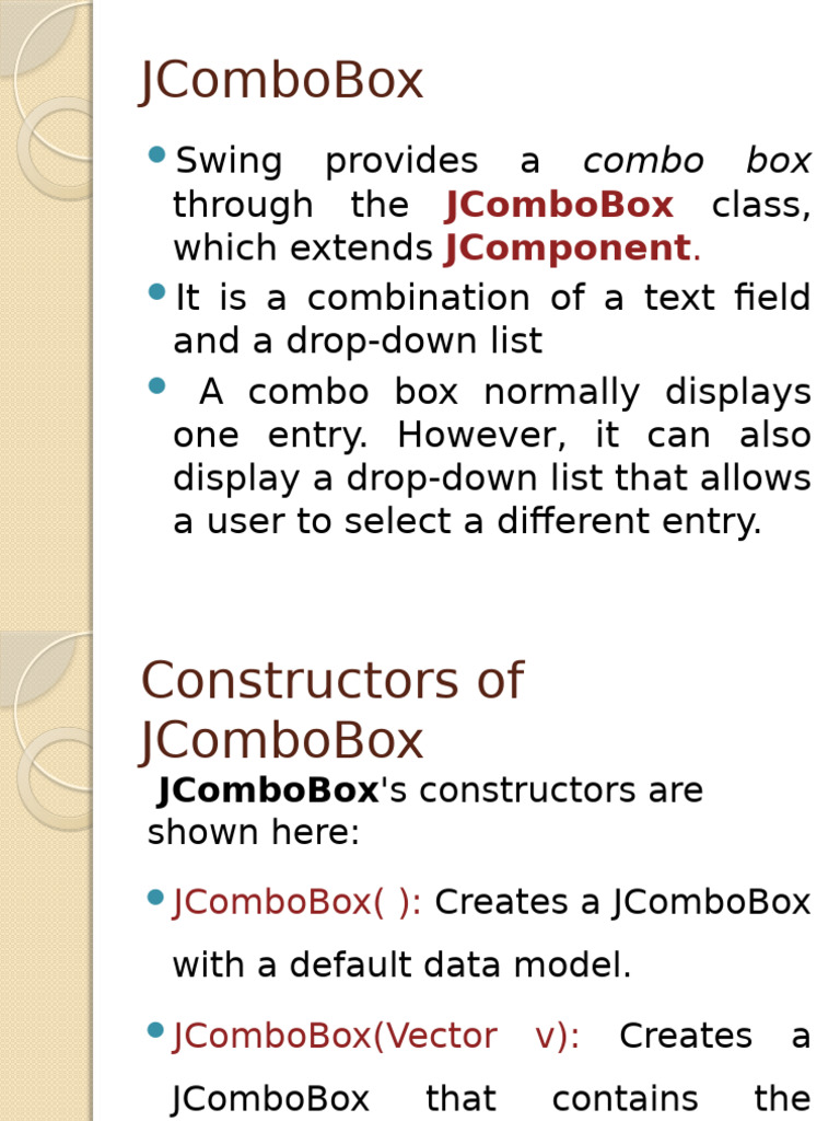 Swing Components -Updated JRadioButton,Combobox and Jscrollpane ,Tabbedpane,Tree (1) | PDF ...