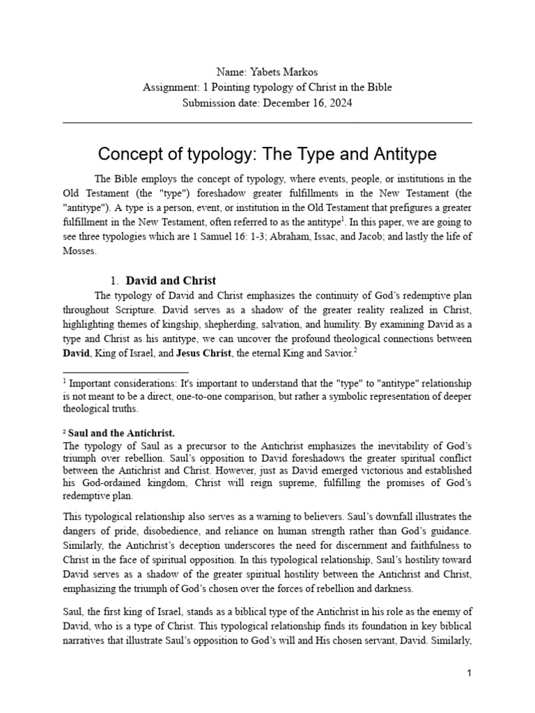 Concept of Typology - The Type and Antitype | PDF | Covenant Theology ...