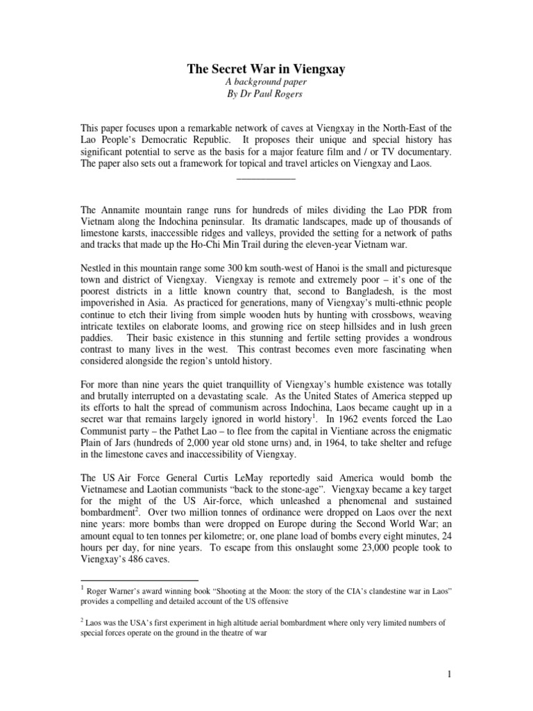 The Secret War in Viengxay | PDF | Laos