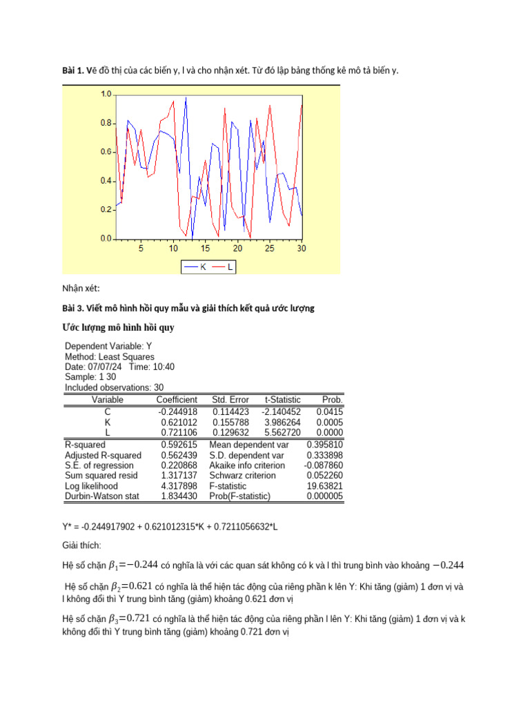 KINH TẾ LƯỢNG - giuaky - KTL | PDF