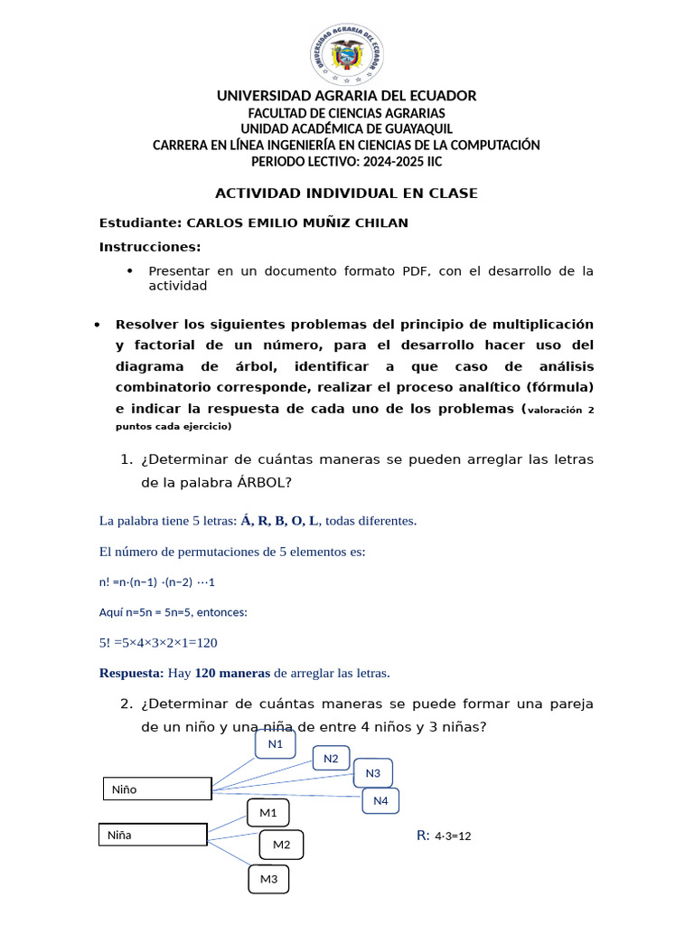 Act Clase 2 | PDF | Combinatoria | Matemáticas