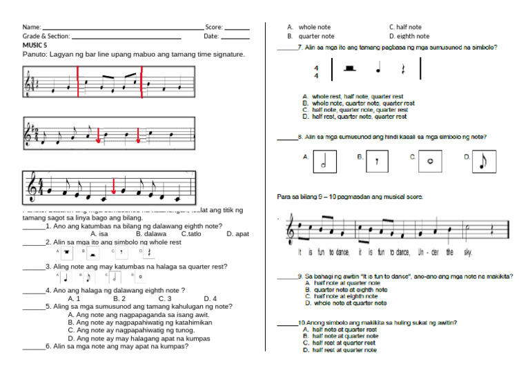 1ST QTR Music 5 W1D4 | PDF
