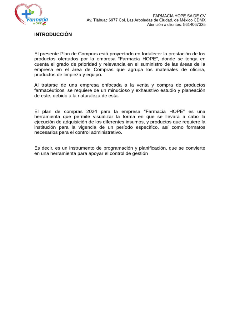 Plan de Compras | PDF | Presupuesto | Business