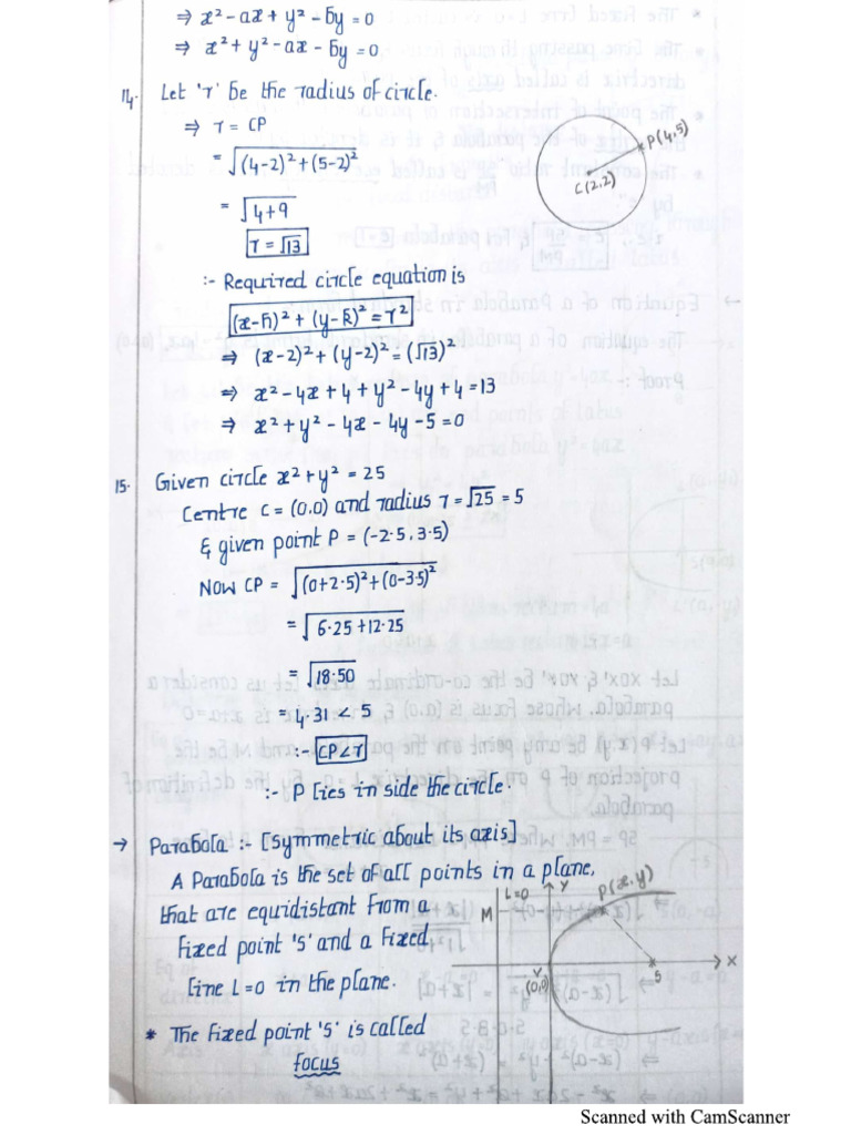 Parabola Notes | PDF