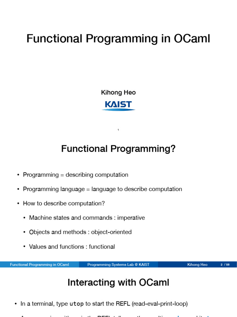 lecture0 | PDF | Boolean Data Type | Functional Programming