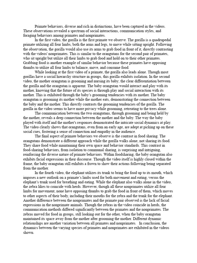 Primate behavior Lab | PDF | Elephant | Gorilla
