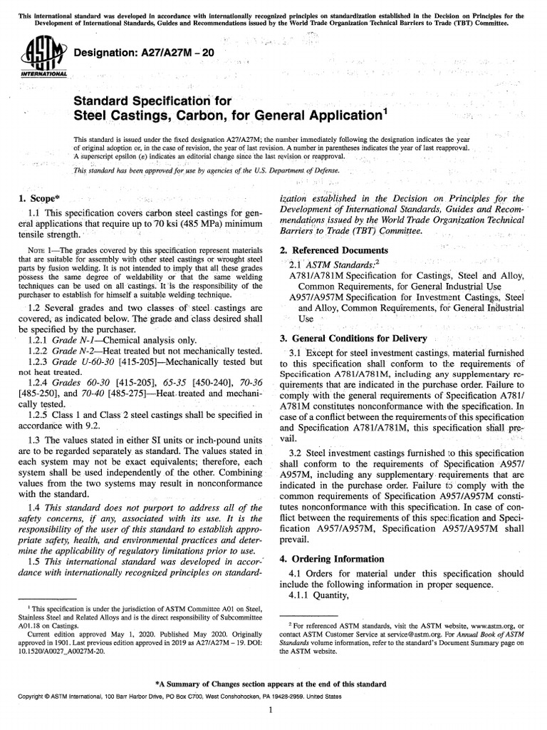 A27 A27m - 20 | PDF