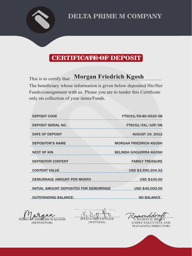 CERTIFICATE OF DEPOSIT | PDF | Banking | Financial Services