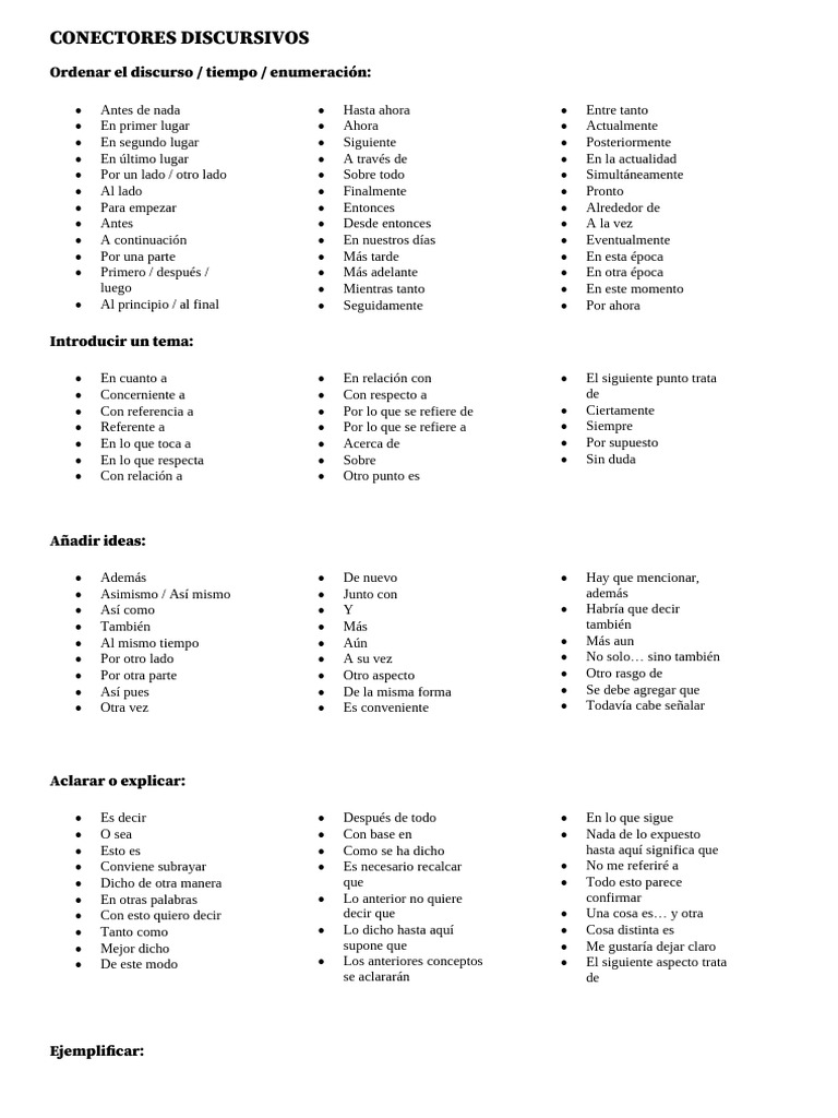 Conectores Discursivos | PDF