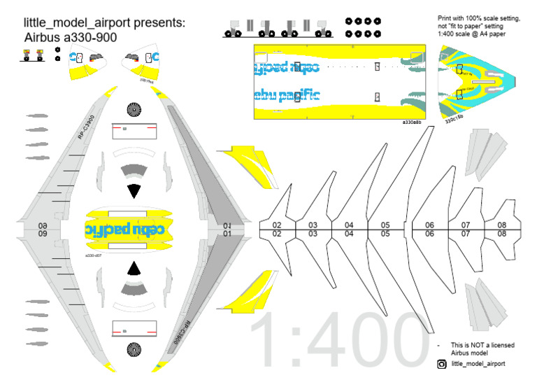 400scale Cebu Pacific A330-300 Paper Craft Model | PDF | Aviation | Airbus