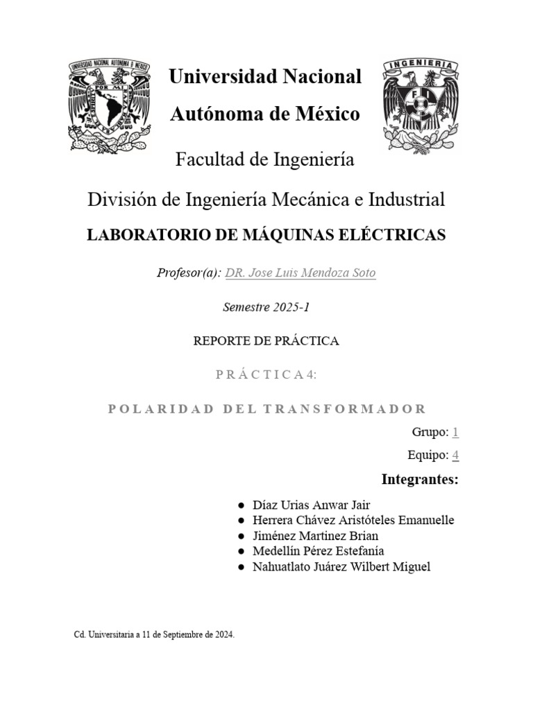 Practica 4 Equipo 4 | PDF | Transformador | Inductor