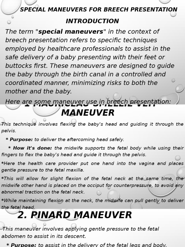 Maneuvers for Breech Delivery | PDF | Childbirth