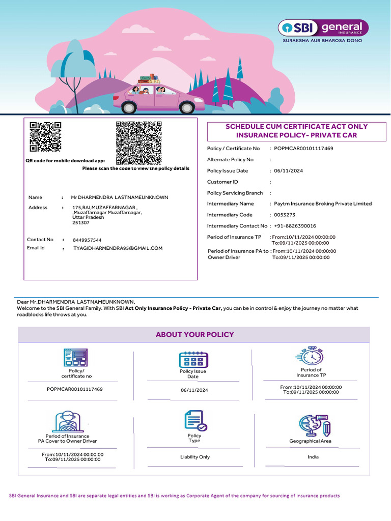 Car Insurance Policy Details | PDF | Liability Insurance | Insurance