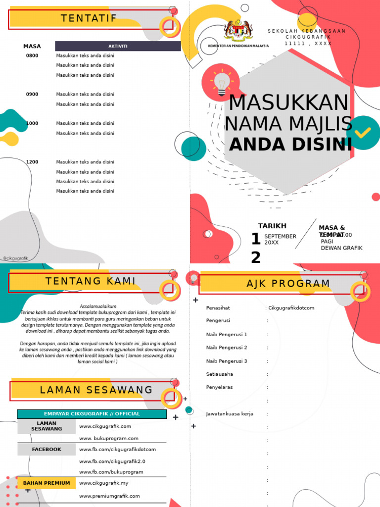 Template Buku Program Percuma PKP (Cikgugrafik) | PDF
