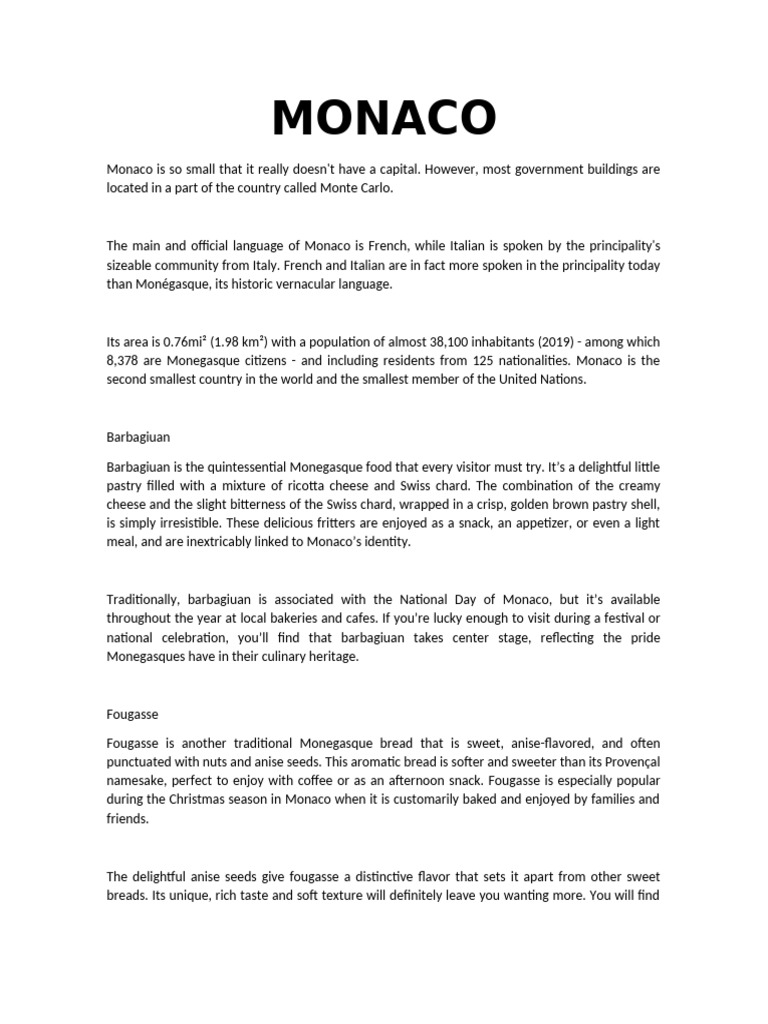 MONACO | PDF | Monaco | Desserts