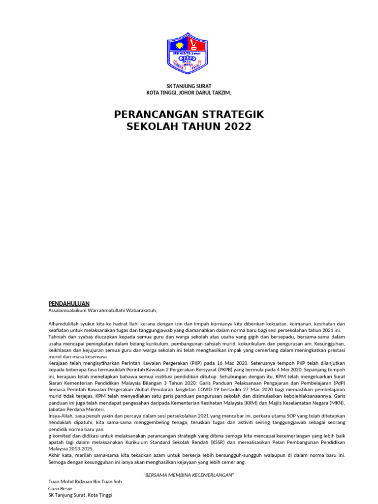 SK TG Surat Perancangan Tahun 2022 | PDF
