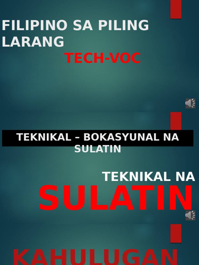 FILIPINO SA PILING LARANG Tech-Voc | PDF