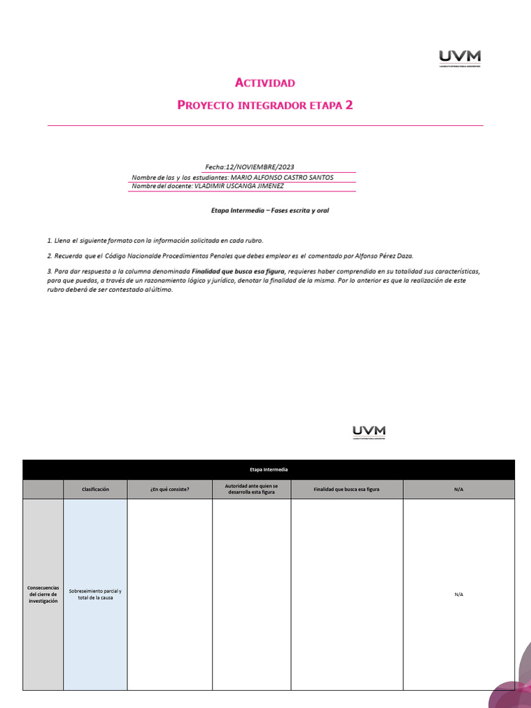 A6 Gaag 110190914 Pie 2 Derecho Procesal Penal Actividad 6 Proyecto Integrador Etapa 2 | PDF ...