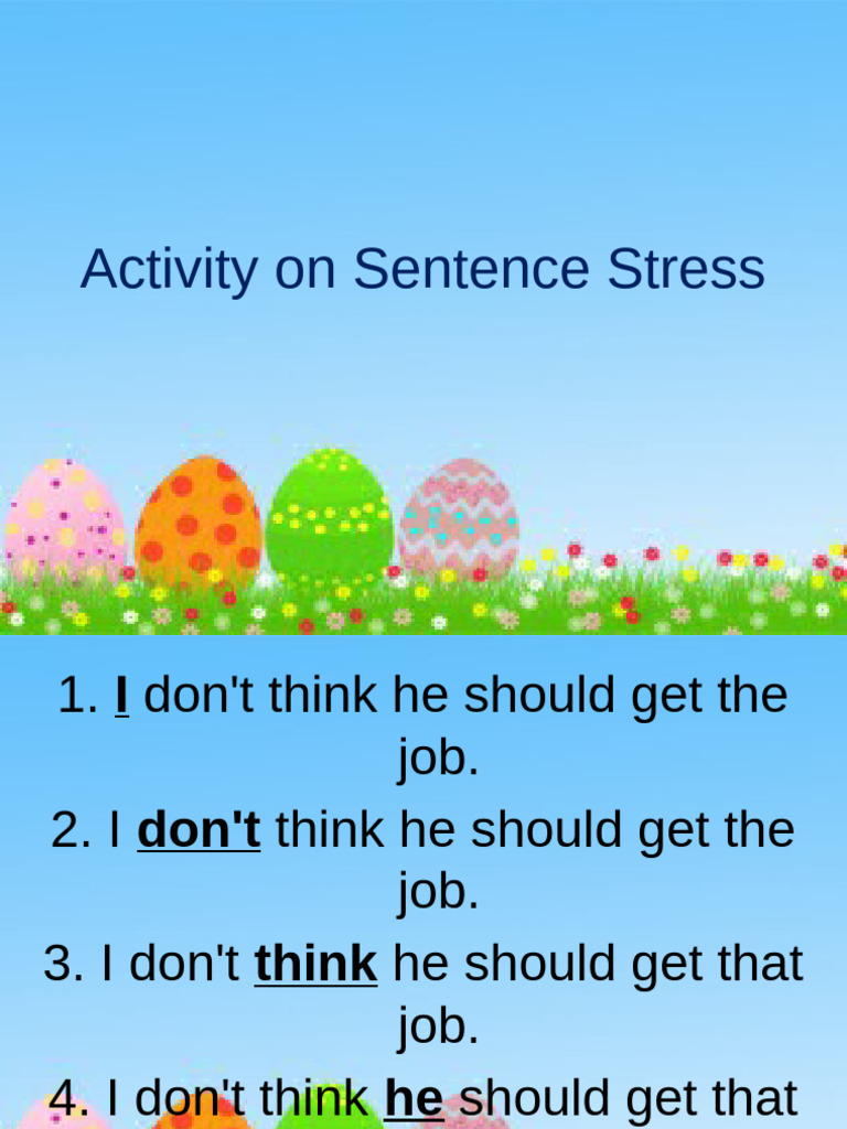 Activity On Sentence Stress 2 | PDF
