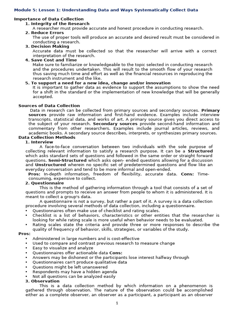 Practical-Research2 Q2 Mod5 Planning Data-Collection Procedure Version1 | PDF | Statistics ...