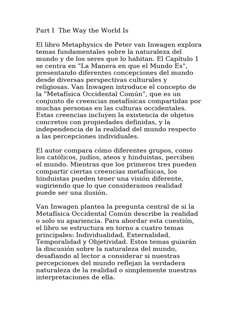 (2024) Van Inwagen | PDF | Filosofía de la mente | Existencia