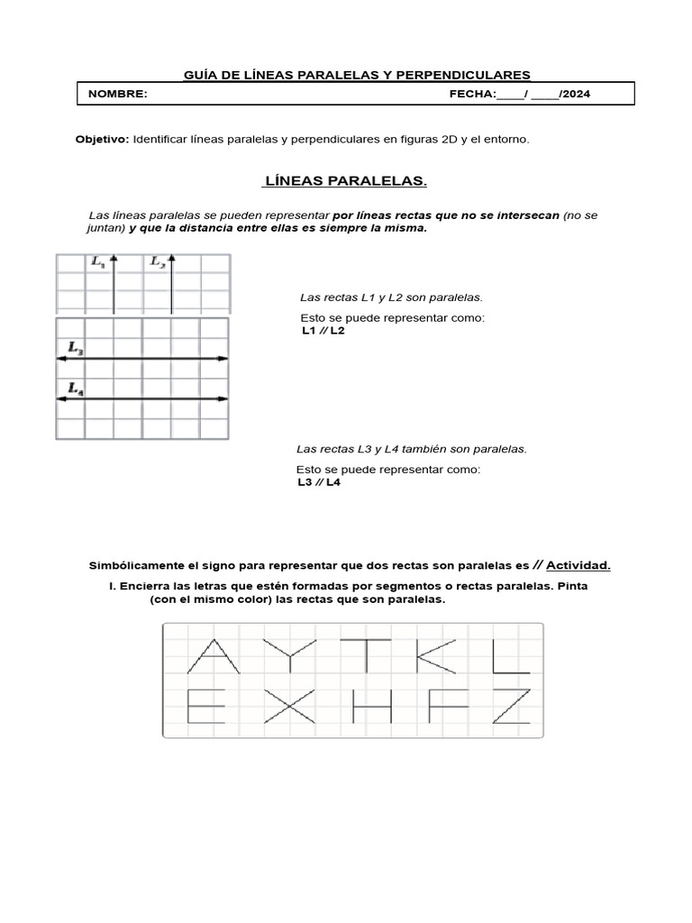 Líneas Paralelas y Perpendiculares en Geometría | PDF | Perpendicular ...