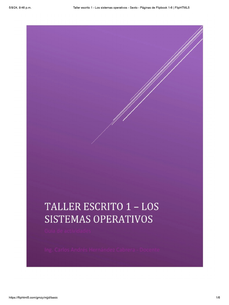Taller Escrito 1 - Los Sistemas Operativos - Sexto - Páginas de Flipbook 1-6 - FlipHTML5 | PDF