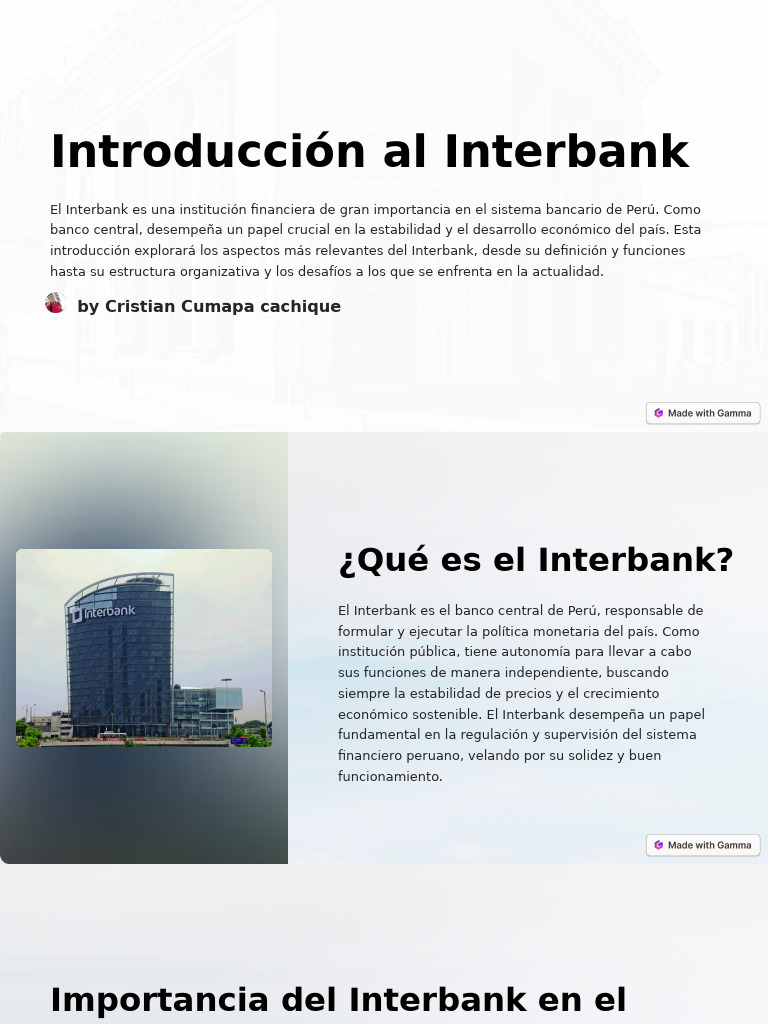 Importancia del Interbank en Perú | PDF | Bancos centrales | Bancos