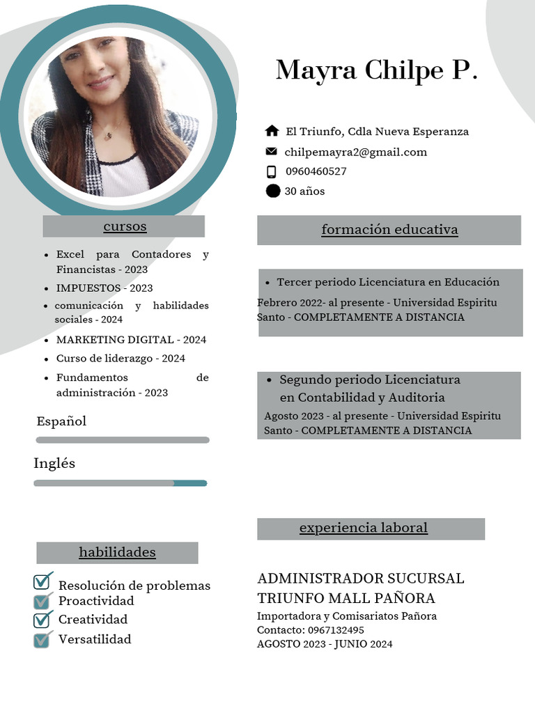 curriculum academico original marco marketing | PDF | Contador | Contabilidad