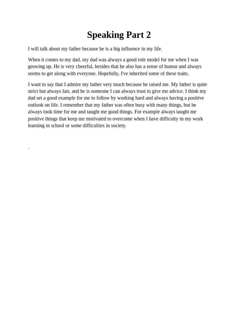 Speaking Part 2 | PDF